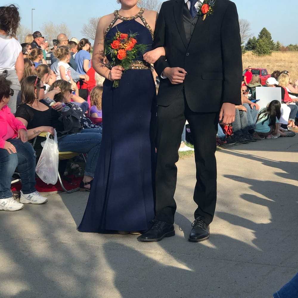 Navy Blue Prom Dress - Gem